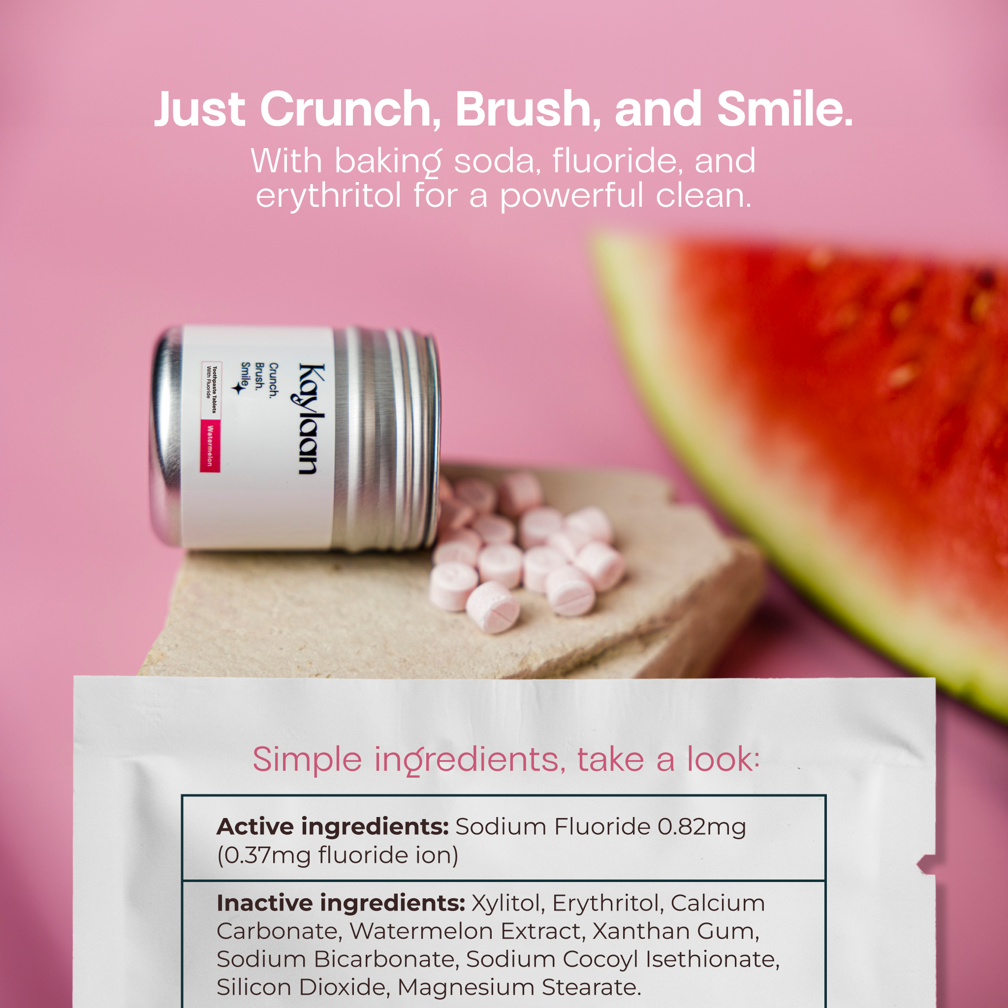 Watermelon Toothpaste Tablet Refills with Fluoride - Kaylaan – Kaylaan LLC