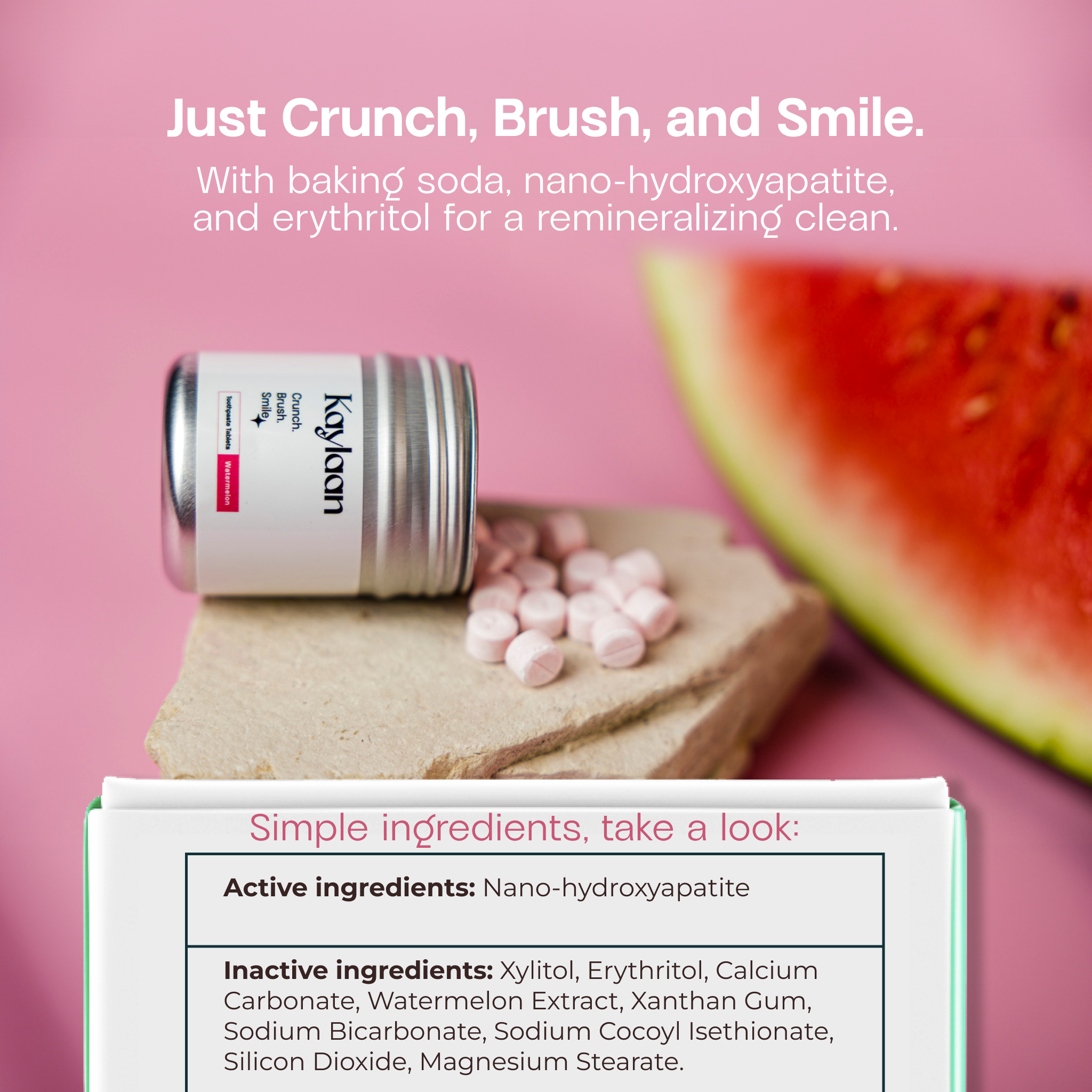 Watermelon Flavored Toothpaste Tablet Refills - Fluoride Free – Kaylaan LLC
